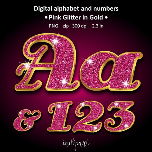 Pink Glitter Letters and Numbers Pink Glitter Alphabet Pink - Etsy Canada