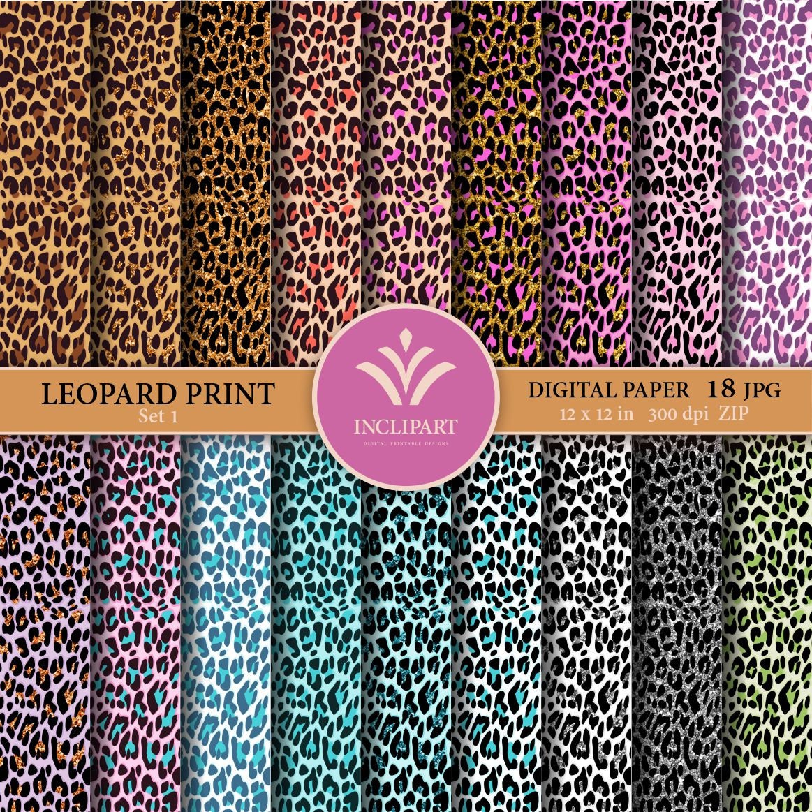 Leopard Cheetah Print Seamless Digital Paper. Set of 18 JPG | Etsy UK