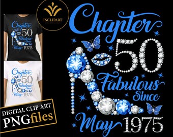Chapter 50 Fabulous Since 1975 Png, 50th Birthday Png - Etsy