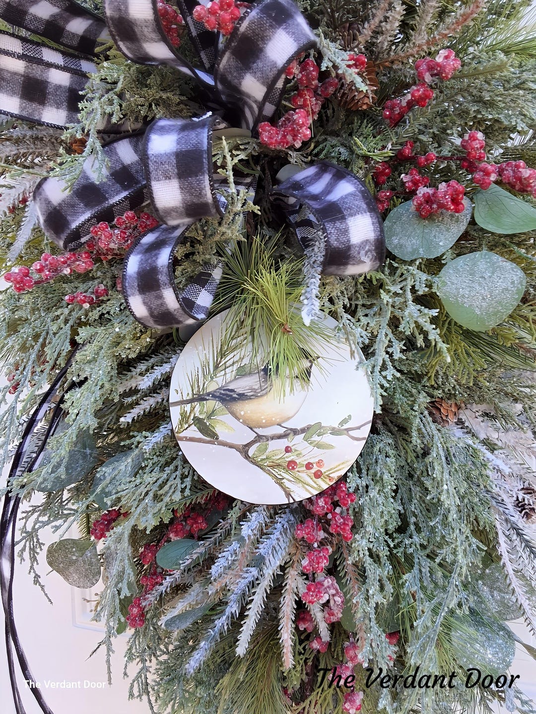 Flocked Christmas Wreath, Farmhouse Swag, EXL Traditional Swag, Elegant ...