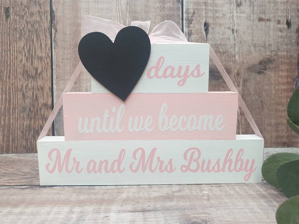 Wedding Countdown Countdown Blocks Engagement Gift Gift - Etsy UK