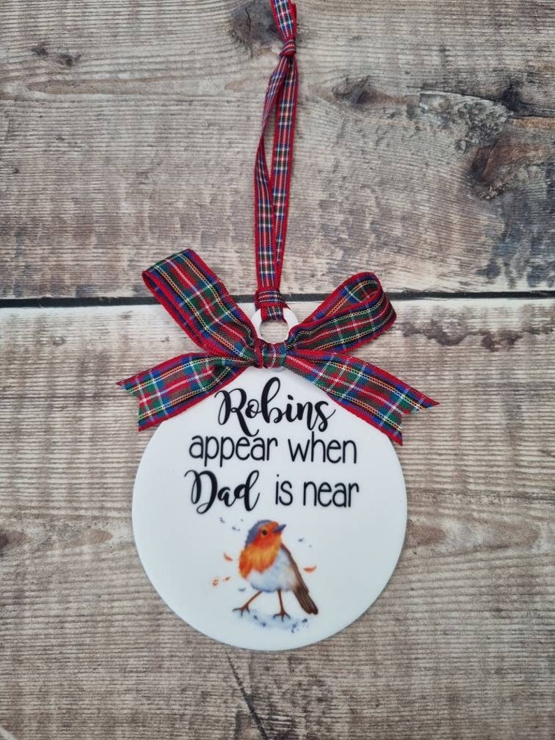 Robins Appear When Angels Are Near Personalised Christmas Tree - Etsy UK