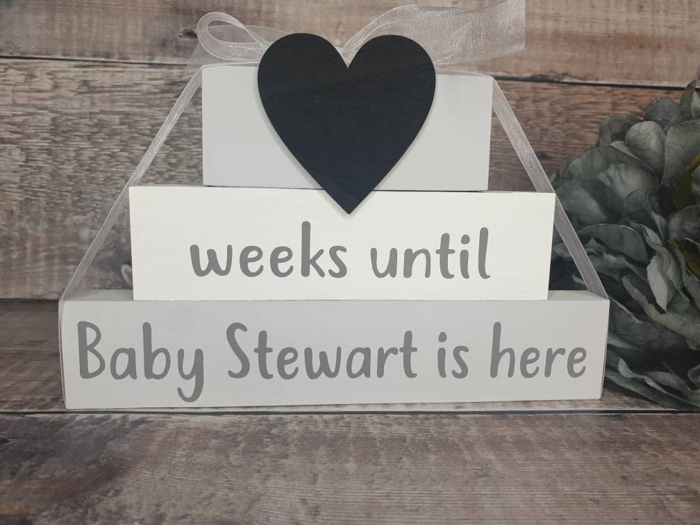 Baby Countdown Baby Countdown Blocks Pregnancy Gift | Etsy