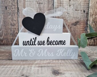 Engagement Gift Box: 3-in-1 Wedding Countdown Blocks, Advent Calendar ...