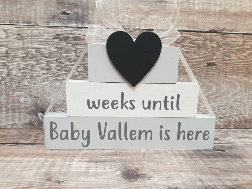 Baby Countdown Baby Countdown Blocks Pregnancy Gift | Etsy