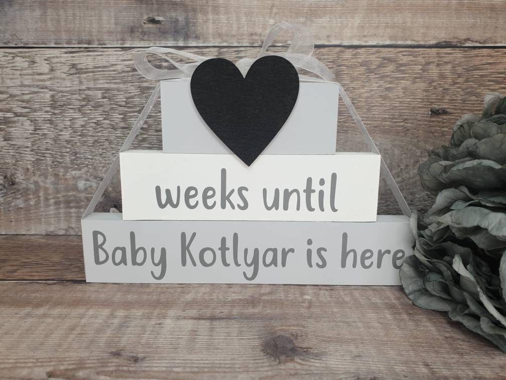 Baby Countdown Baby Countdown Blocks Pregnancy Gift | Etsy