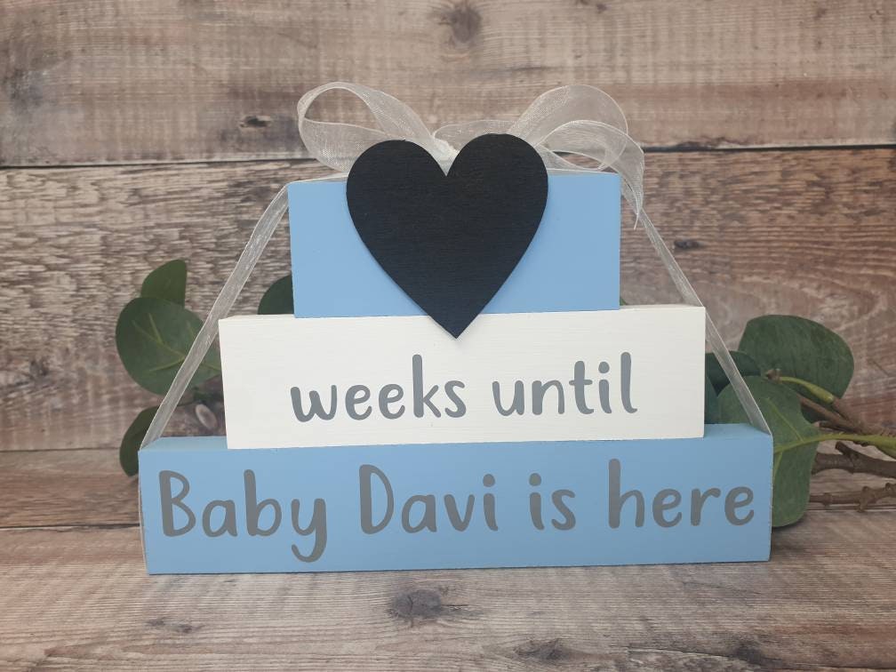 Baby Countdown Baby Countdown Blocks Pregnancy Gift | Etsy