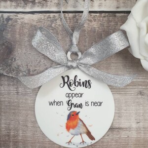 Robins Appear When Angels Are Near Personalised Christmas Tree Bauble ...