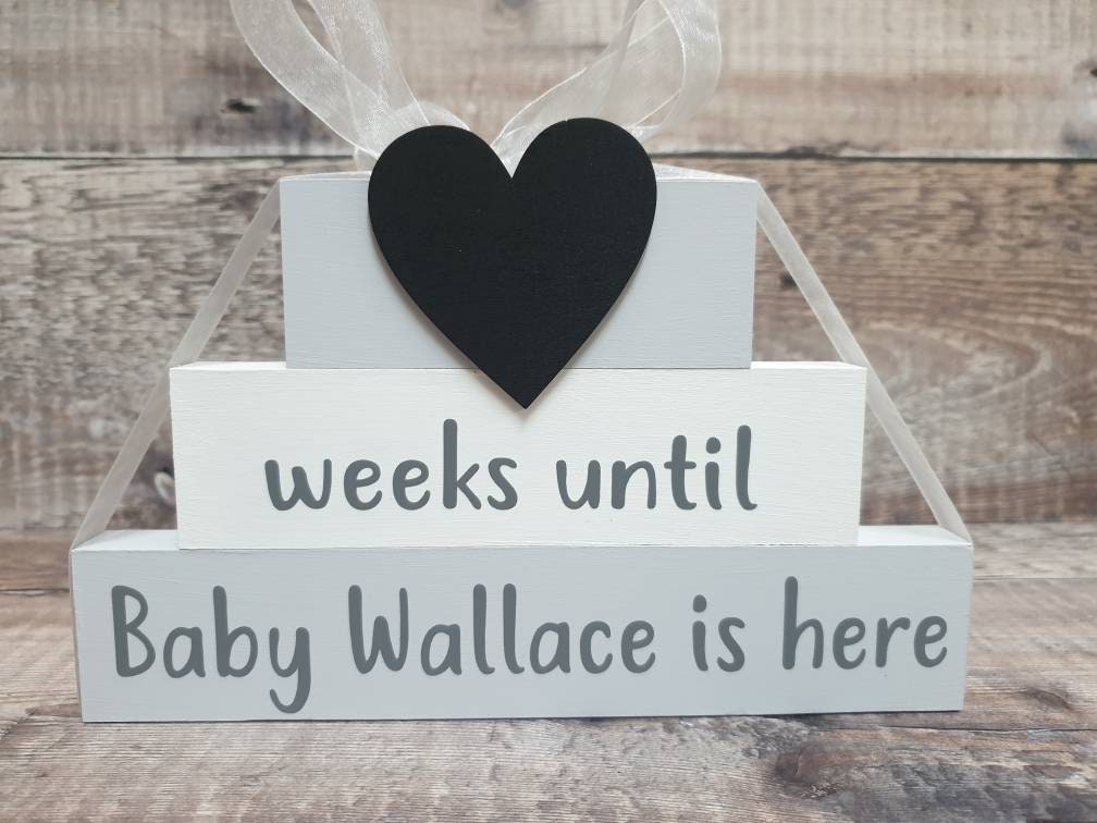 Baby Countdown Baby Countdown Blocks Pregnancy Gift | Etsy