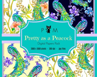 Purple Teal Peacock - Etsy