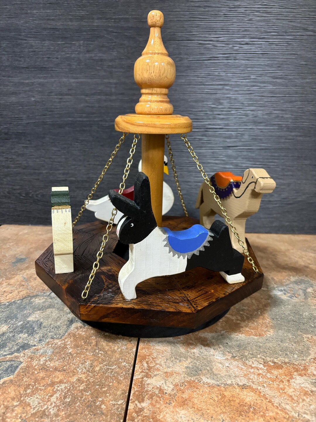Handmade Wooden Carousel: Heirloom Animal Turning Toy - Etsy