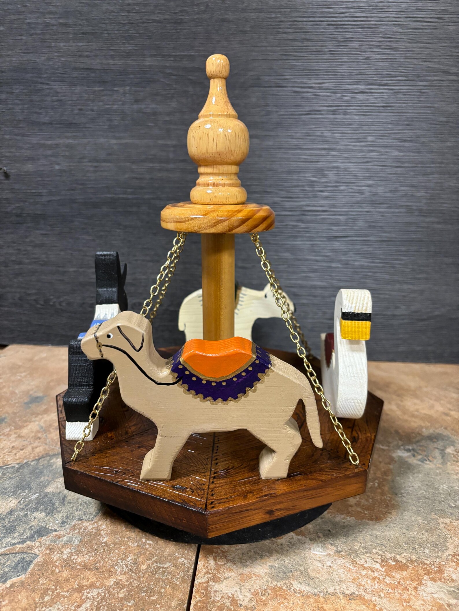 Handmade Wooden Carousel: Heirloom Animal Turning Toy - Etsy