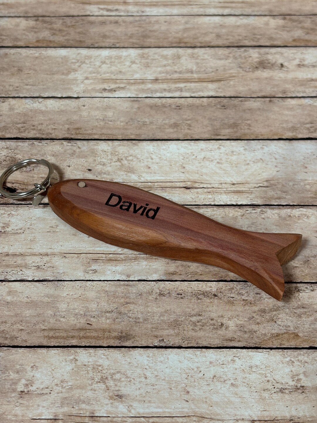 Wooden Fish Shaped Key Chain Handcrafted From Eastern Red Cedar. - Etsy