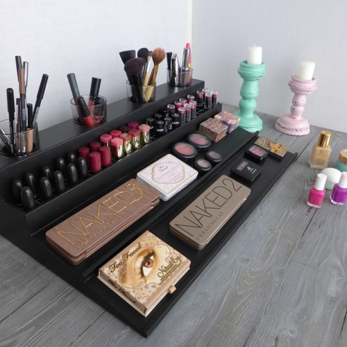 Desktop Makeup Organizer Hand Painted Furniture Large | Etsy