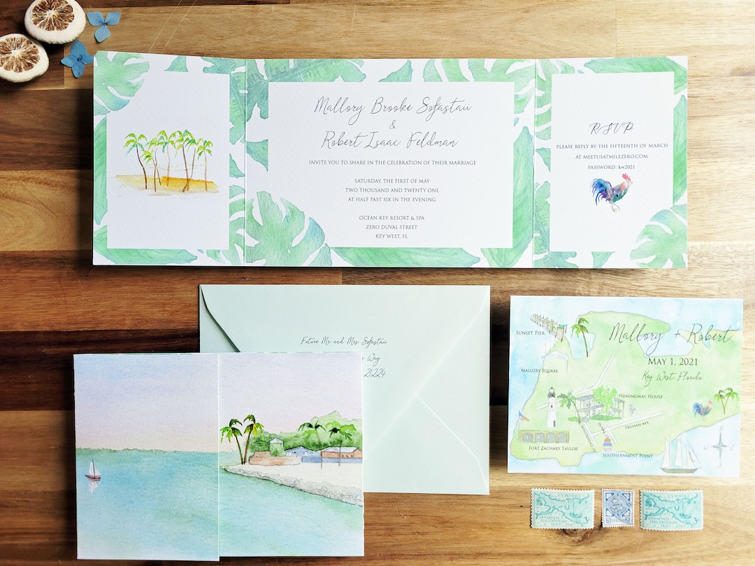 Key West Florida Wedding Invitations | Ocean Key Resort | the Mallory ...