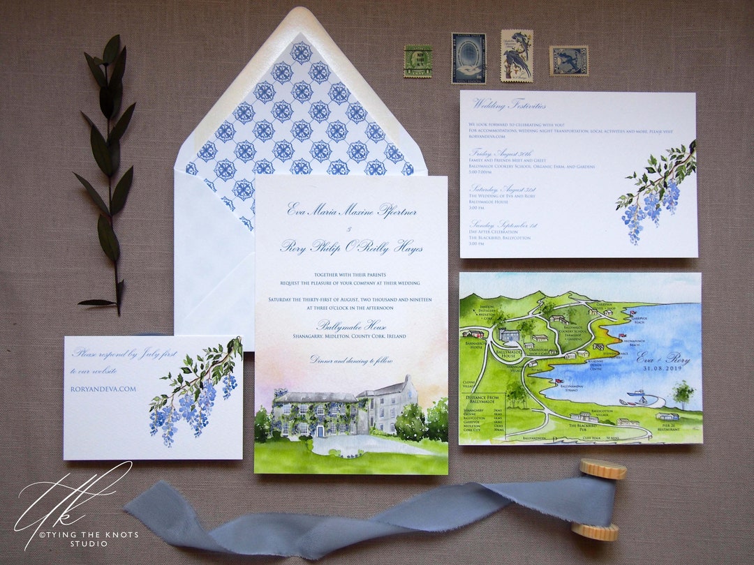 Ireland Wedding Invitations Ballymaloe House the Eva Collection ...