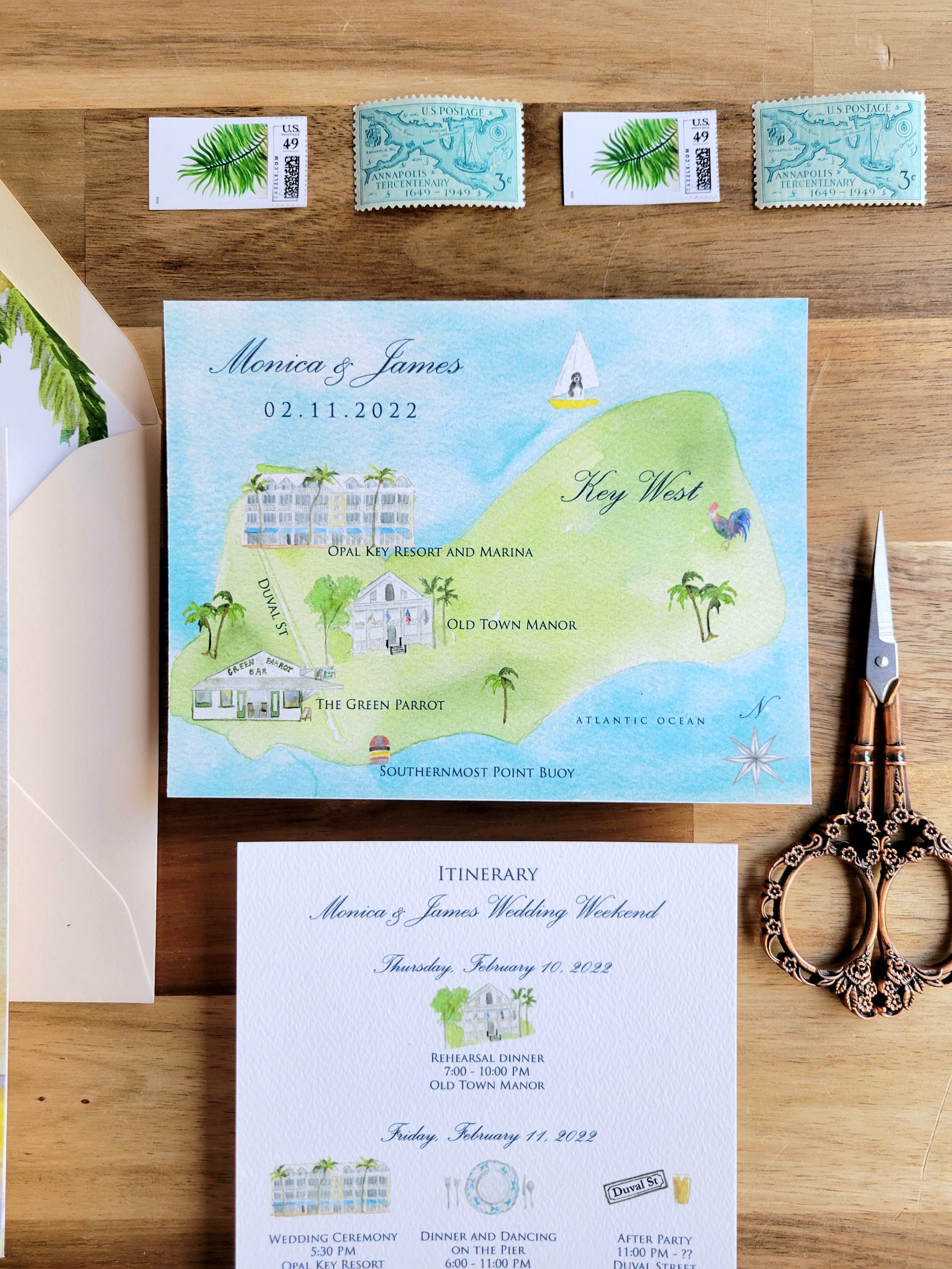 Key West Wedding Invitations Opal Key Resort the Monica Collection ...