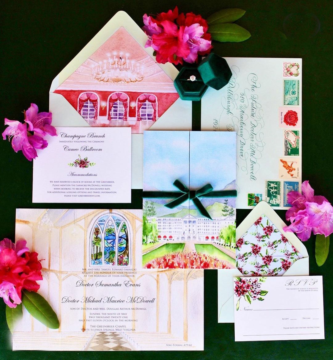 The Greenbrier Resort Wedding Invitations | the Samantha Collection ...