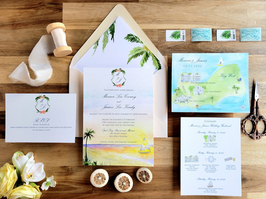 Key West Wedding Invitations | Opal Key Resort | the Monica Collection ...