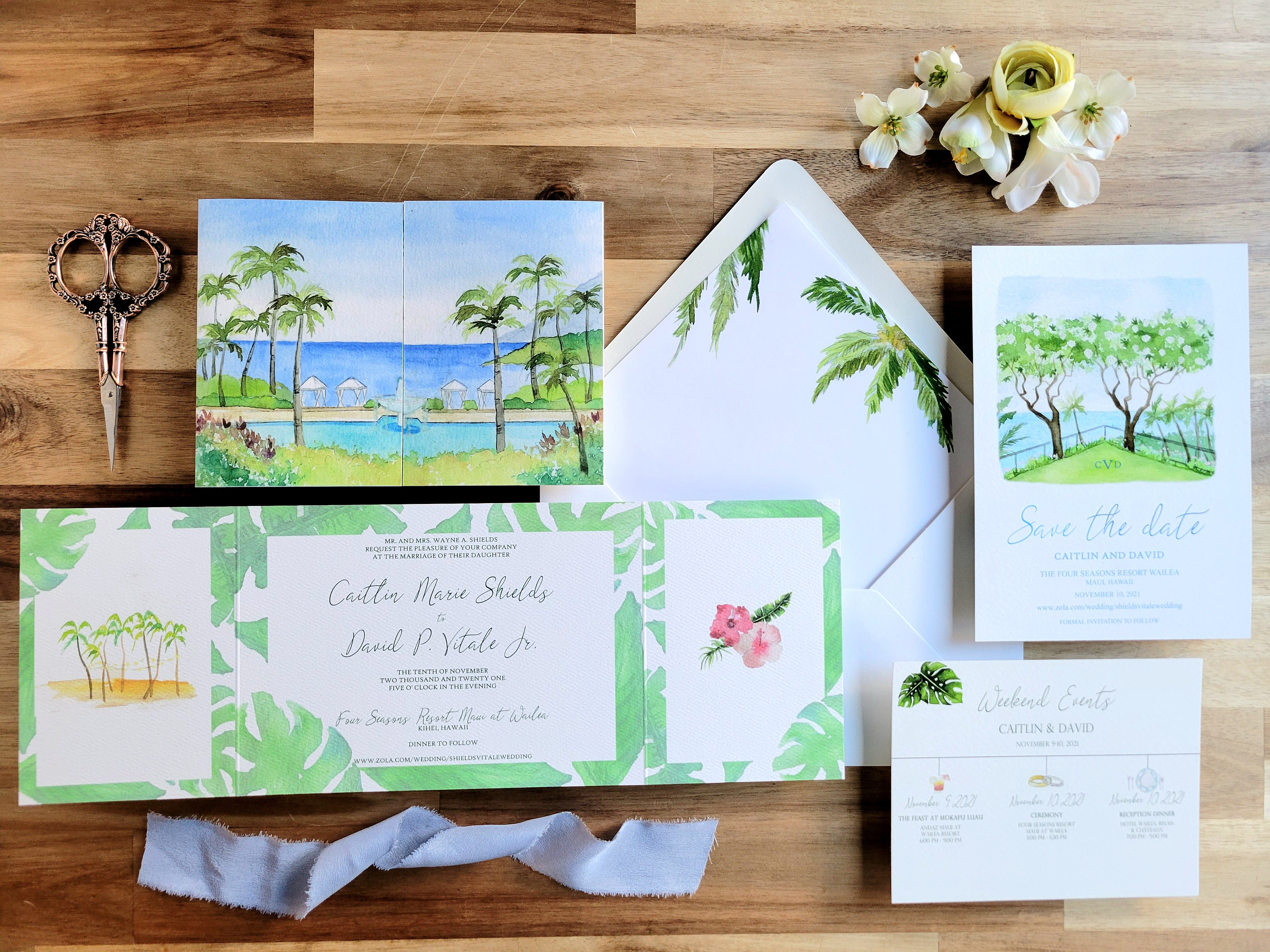 Hawaii Wedding Invitations | Four Seasons Resort Maui Wedding ...