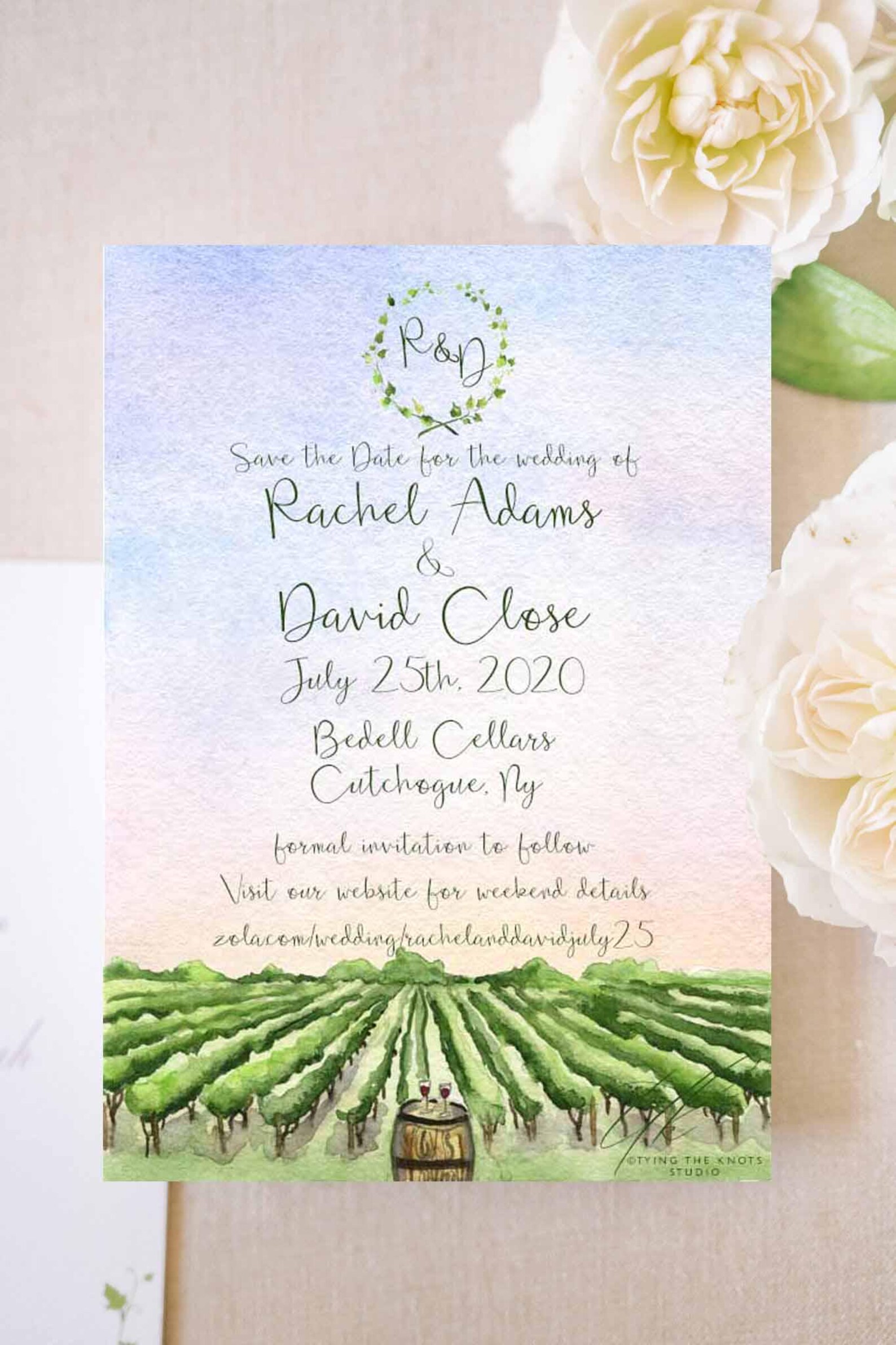 North Fork Vineyard Wedding Invitations and Insert Cards Bedell Cellars ...