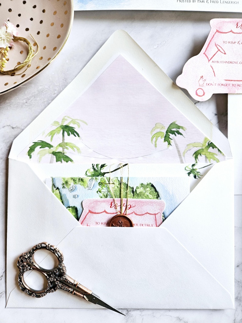 Ocean Reef Club Wedding Invitations | the Brooke Collection | Folded ...