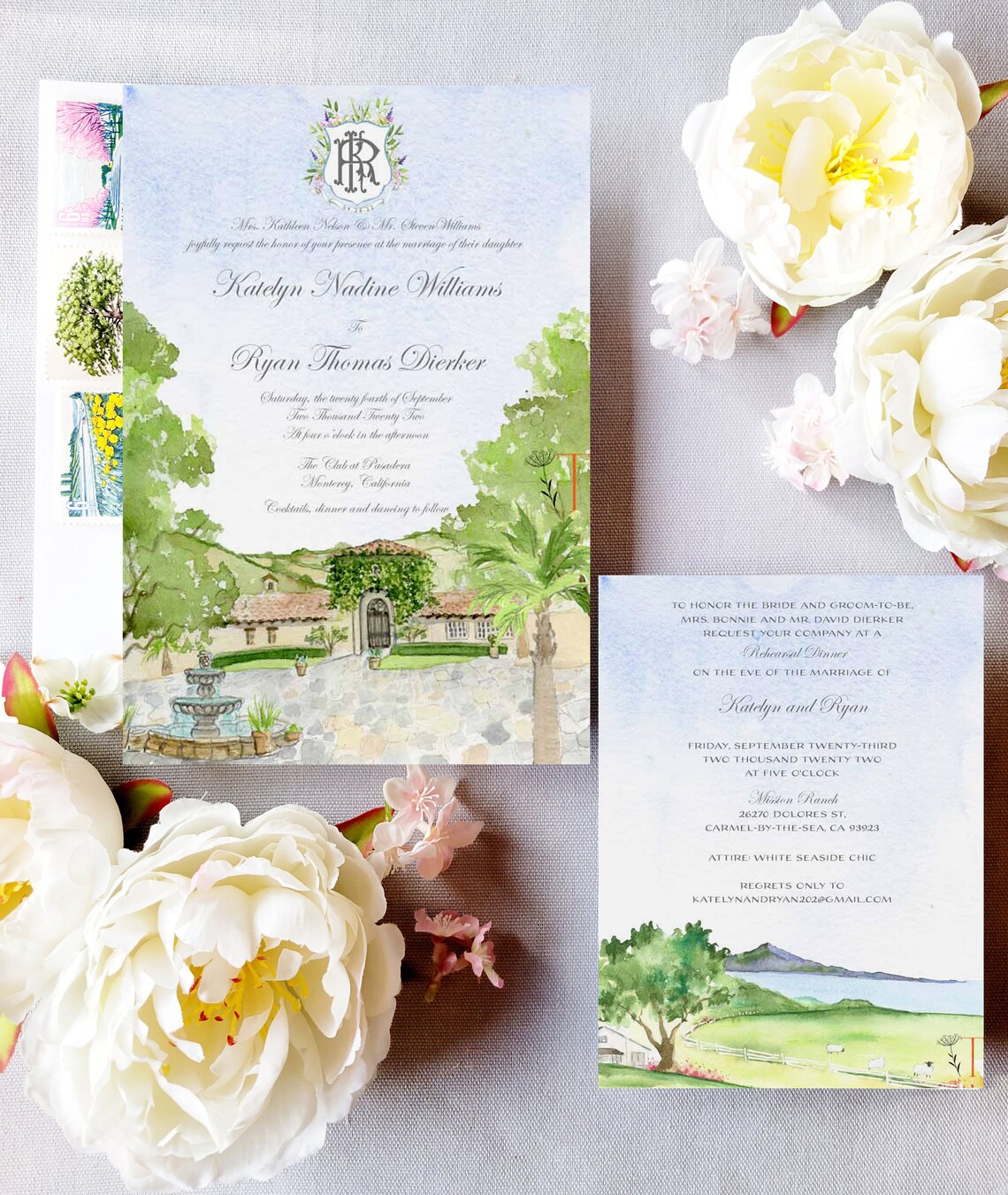 Carmel Wedding Invitations | the Club at Pasadera | the Katelyn ...