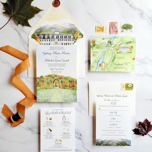 Woodstock, Vermont Fall Wedding Invitations, Kelly Way Gardens ...