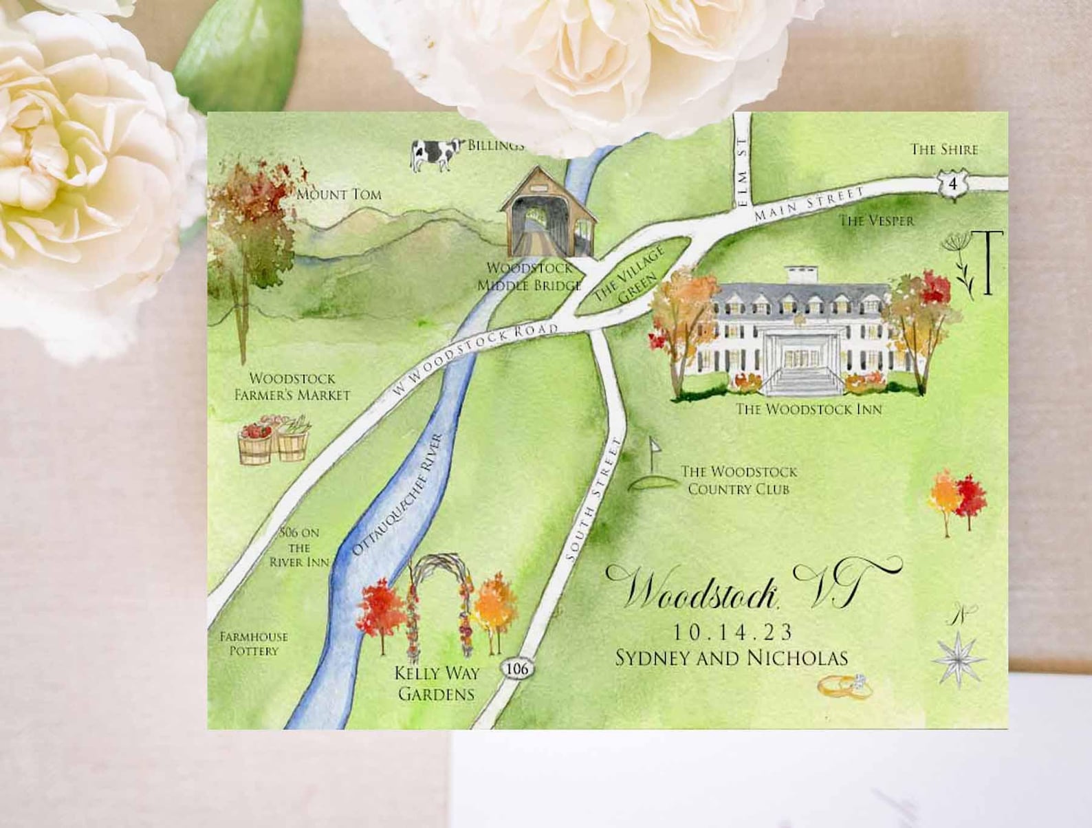 Woodstock, Vermont Fall Wedding Invitations | Kelly Way Gardens | the ...