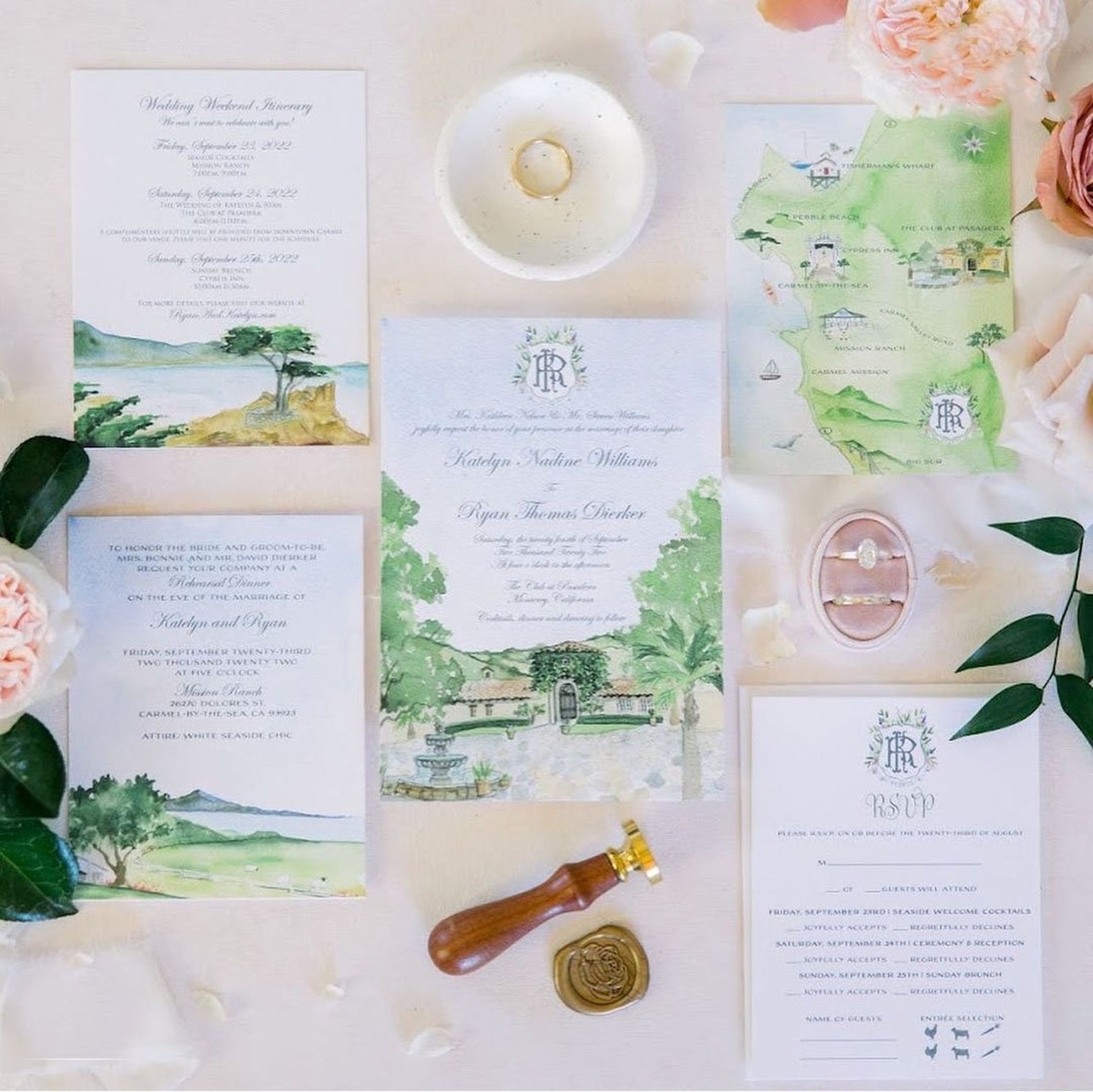 Carmel Wedding Invitations the Club at Pasadera the Katelyn Collection ...