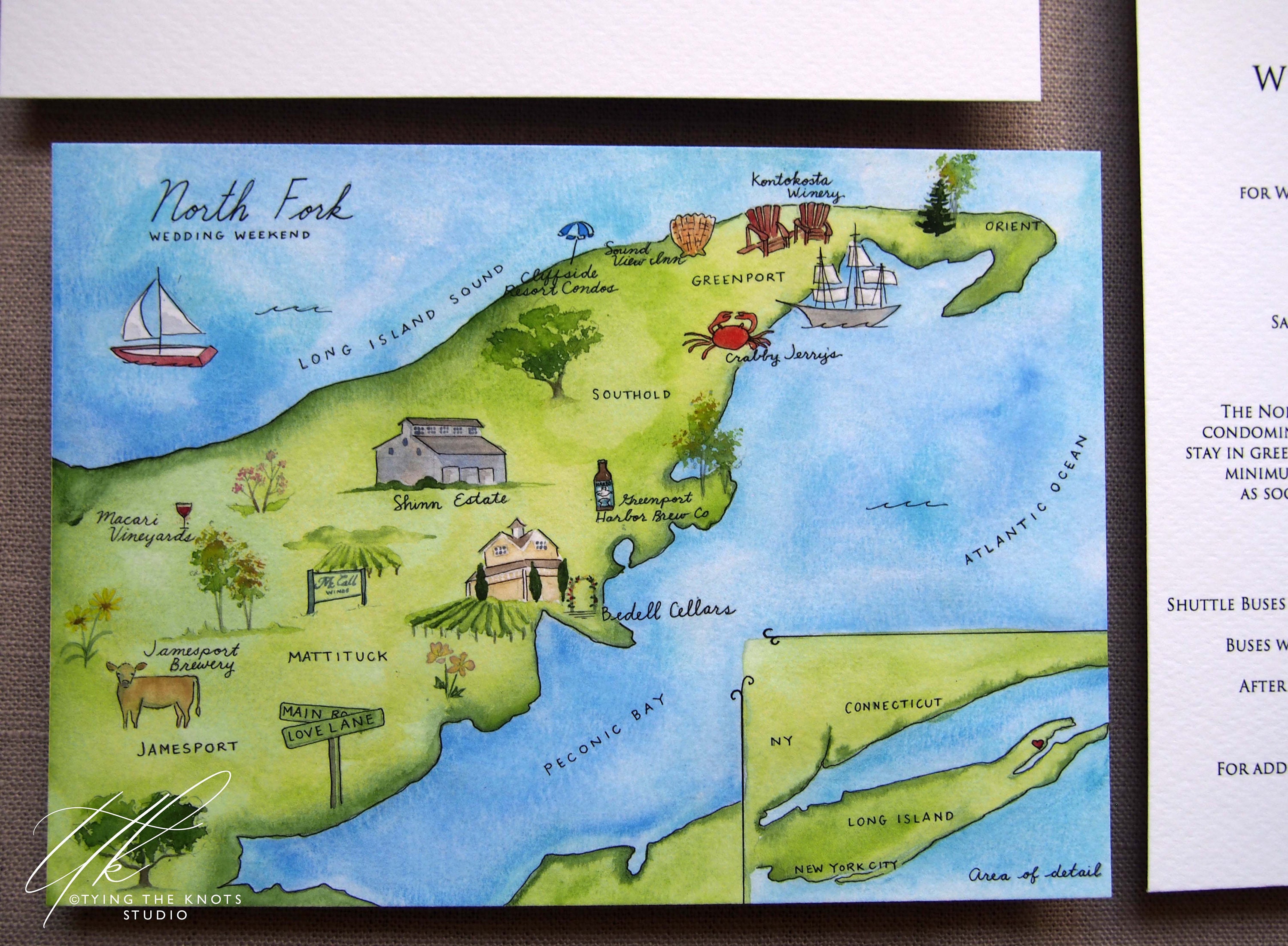 North Fork Wedding Invitations Bedell Cellars the Meaghan - Etsy