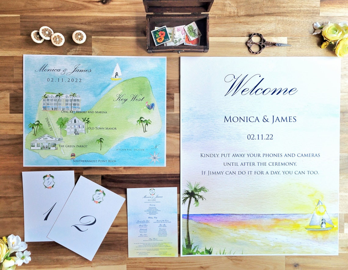 Key West Wedding Invitations Opal Key Resort the Monica - Etsy