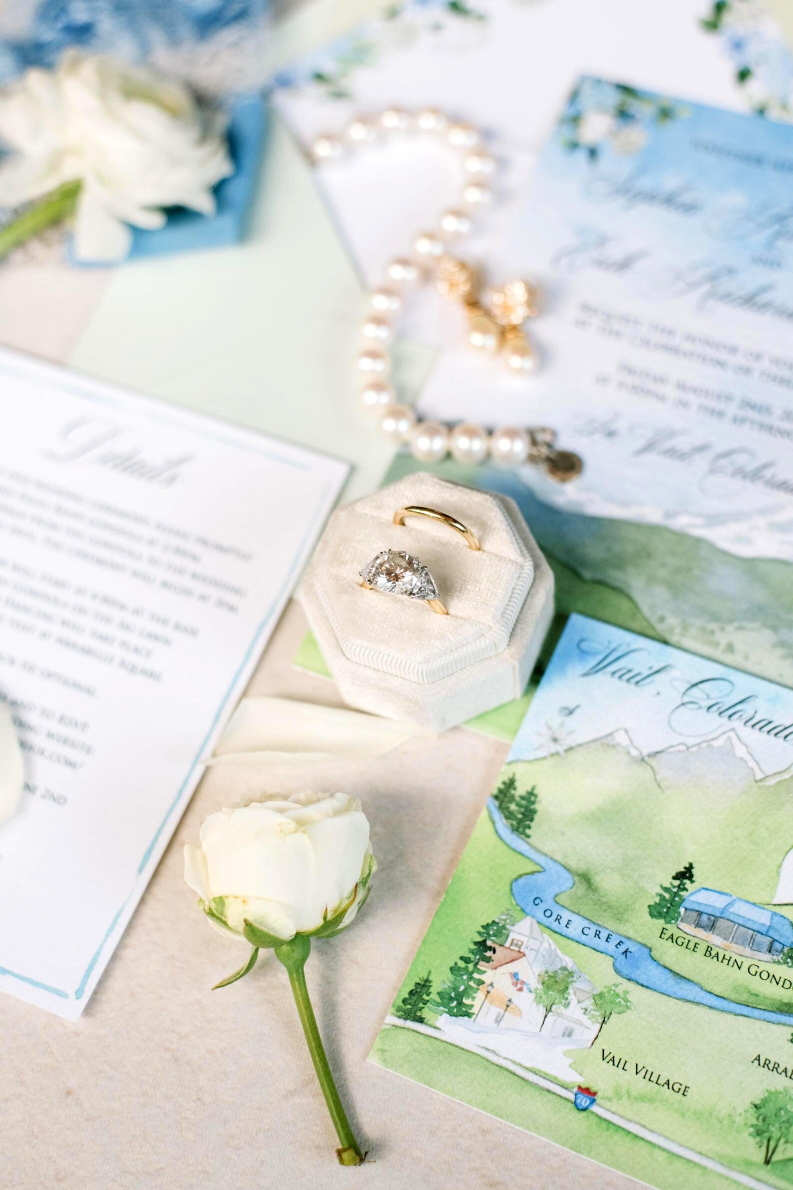 Customizable Watercolor Vail Colorado Wedding Invitation Set, Featuring ...