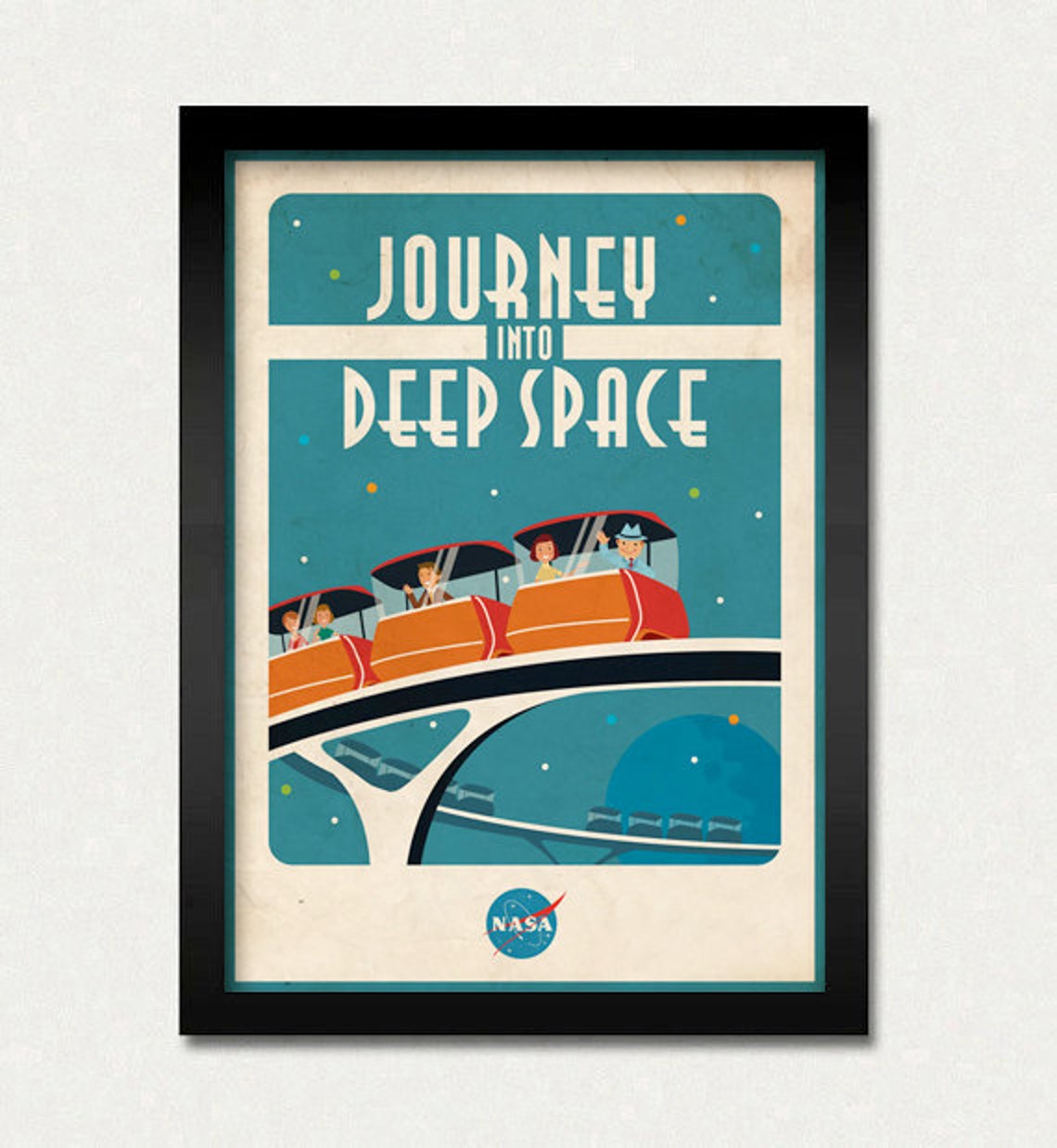 Vintage Space Poster (space Ride) 50x70 Cm - Etsy