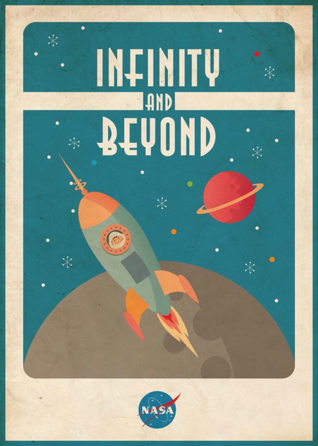 Vintage Space Poster (space Rocket) 50x70 Cm - Etsy