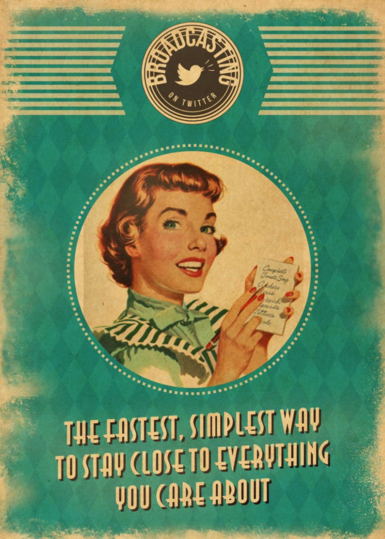 Vintage Social Media Posters Set of 4 large 50x70 Cm - Etsy