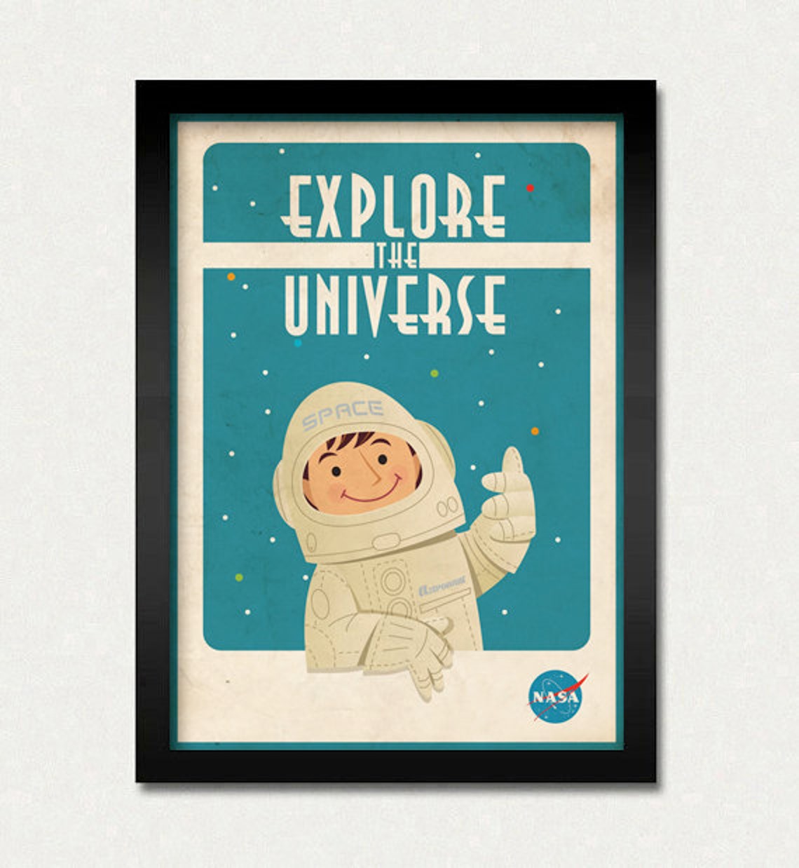 Espace Vintage Poster (astronaute) 50 x 70 cm - Etsy France