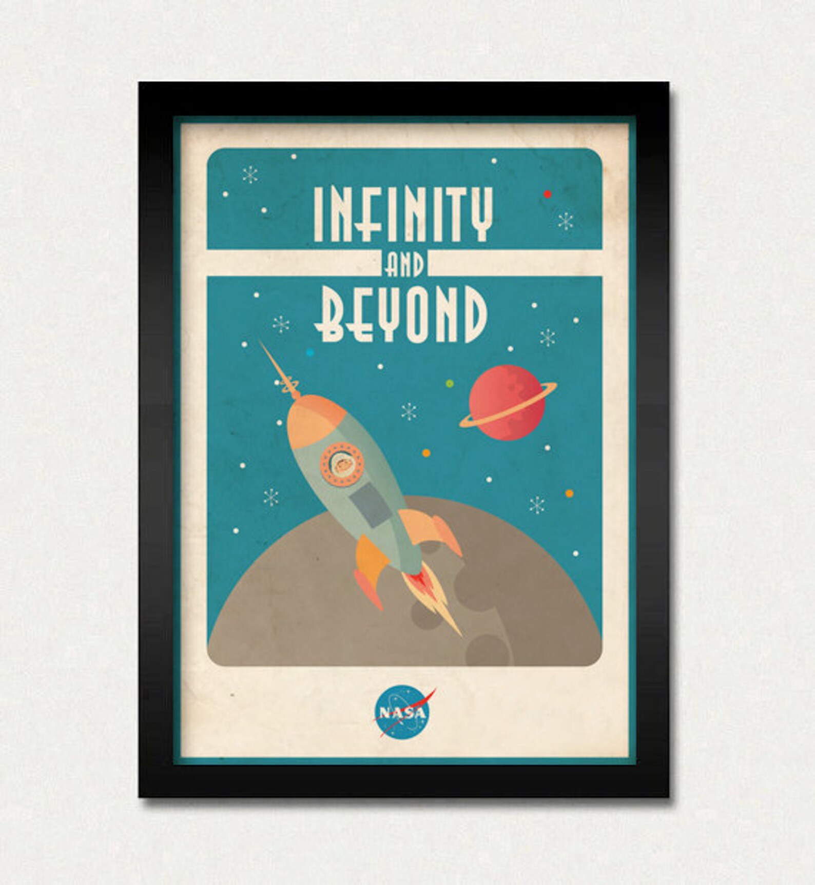Vintage Space Poster (space Rocket) 50x70 Cm - Etsy