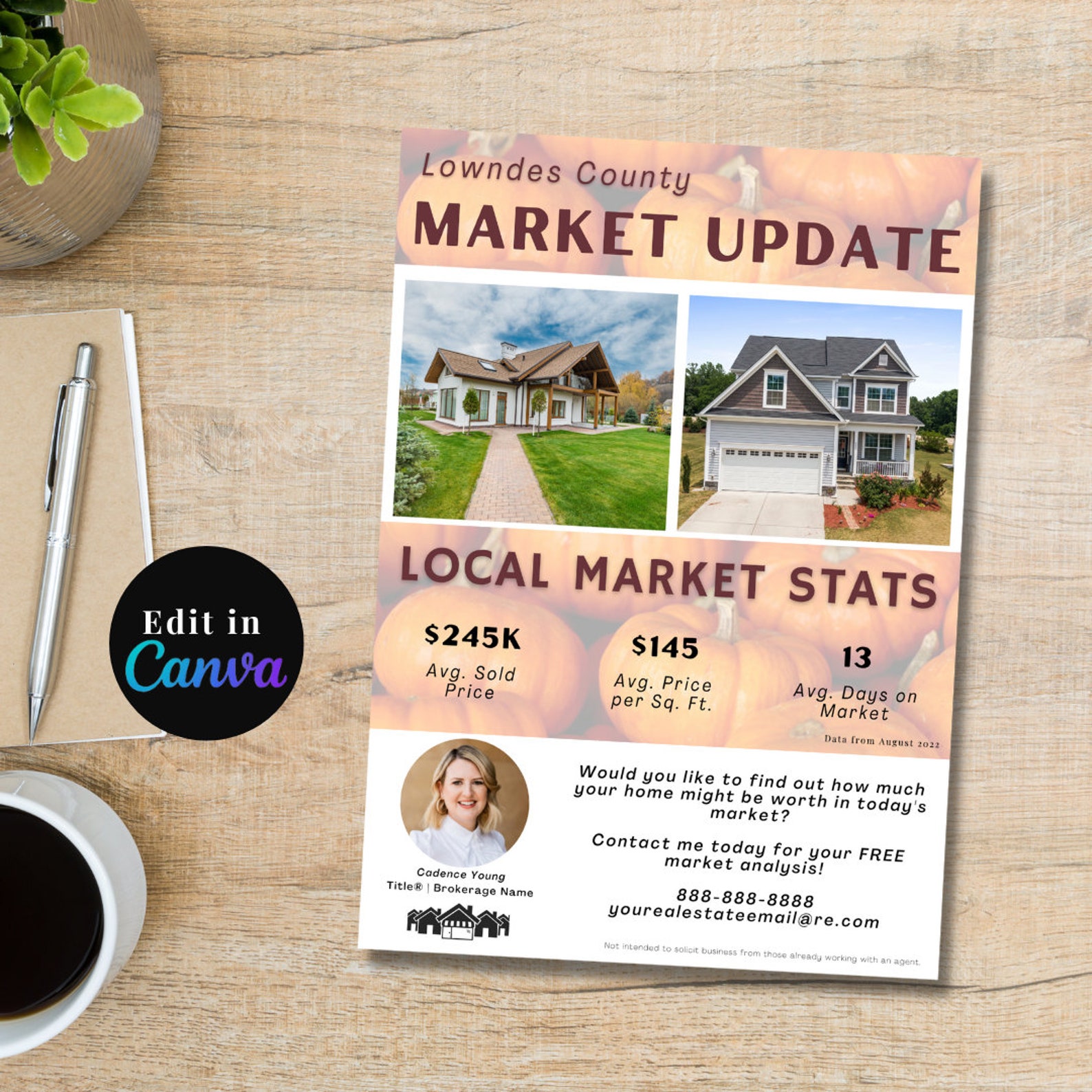 Fall Themed Market Update Letter | Fall Marketing Mailer for Real ...