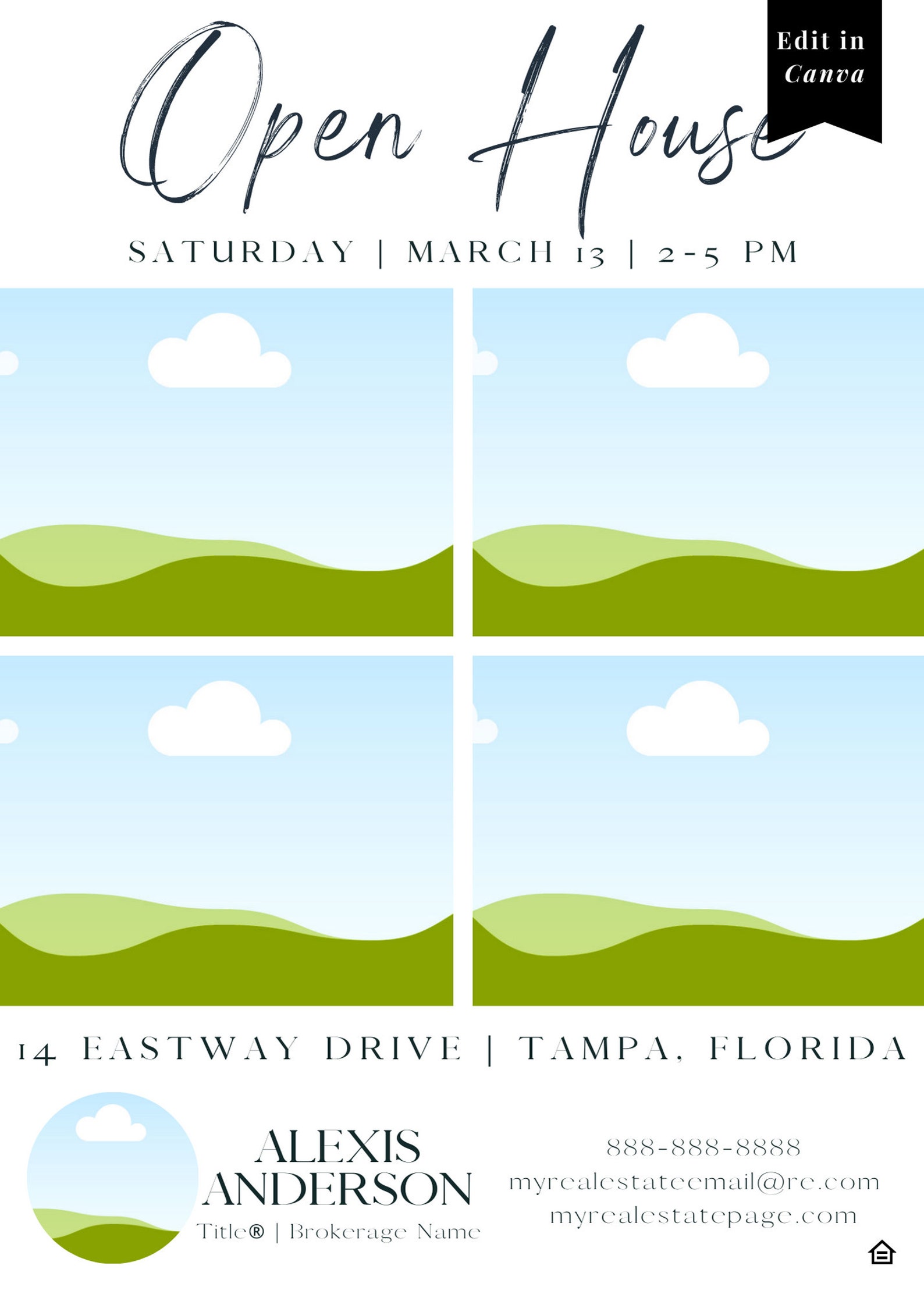 Open House Neighborhood Flyer Two-sided Marketing and Advertising Flyer ...