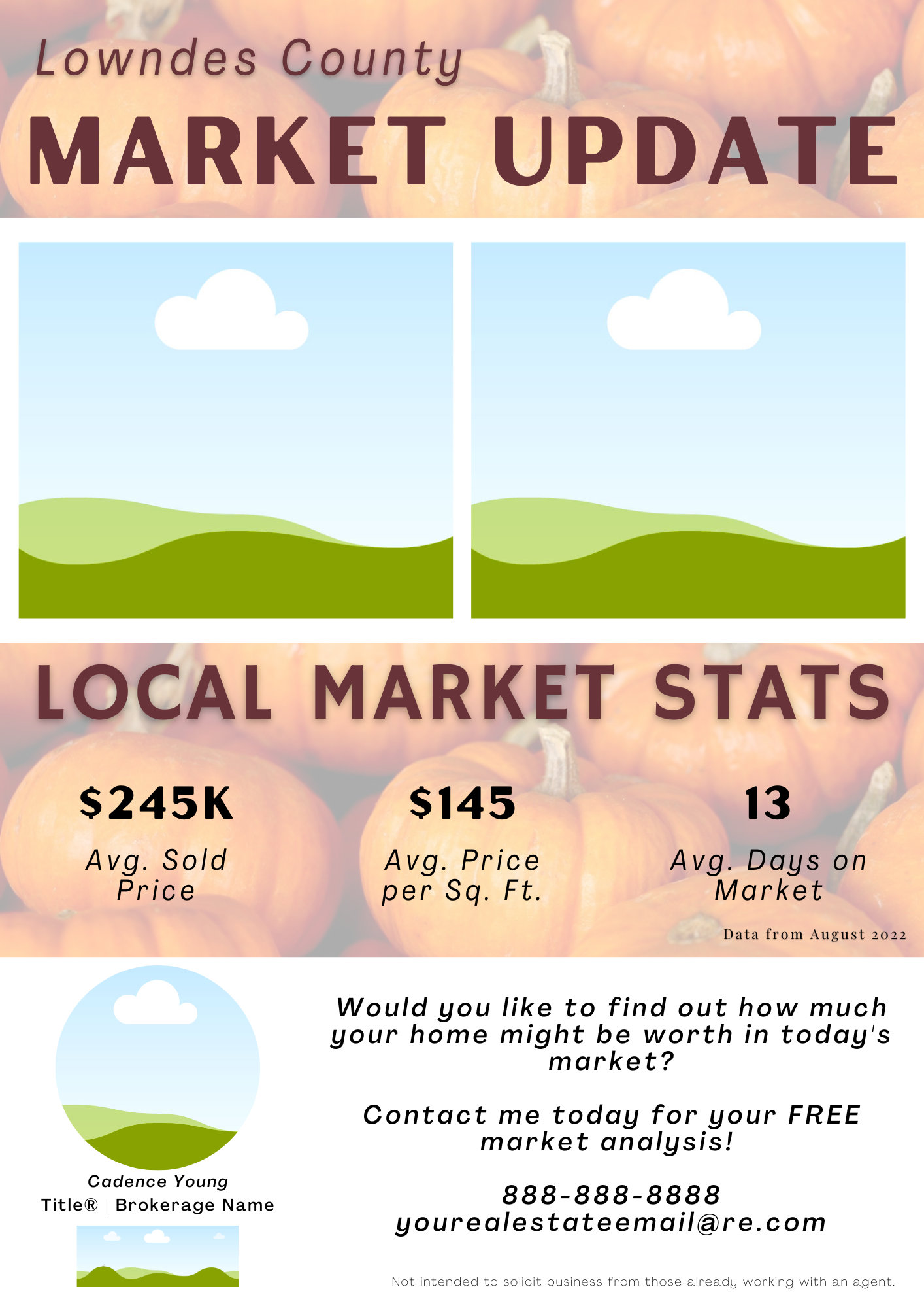 Fall Themed Market Update Letter Fall Marketing Mailer for Real Estate ...