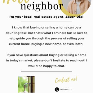 Hello Neighbor Marketing Letter for Realtors and Lenders Real Estate ...
