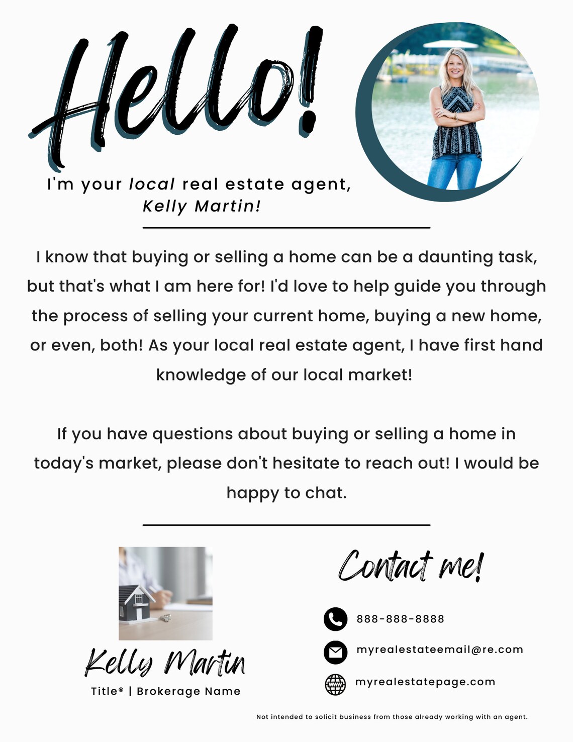 Hello Introduction Letter Mailer for Real Estate | Neighborhood Mailer Intro | Real Estate Agent ...