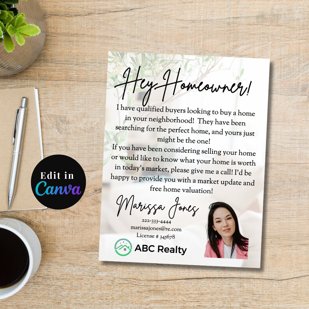 Homeowner Marketing Letter | Real Estate Agent Seller Marketing ...