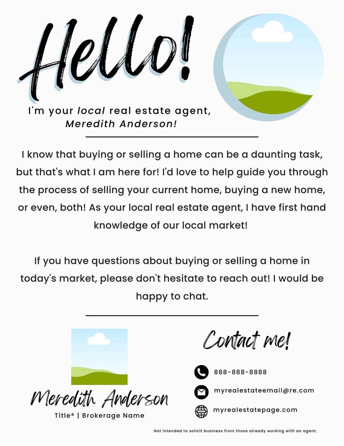 Hello Introduction Letter Mailer for Real Estate | Neighborhood Mailer ...