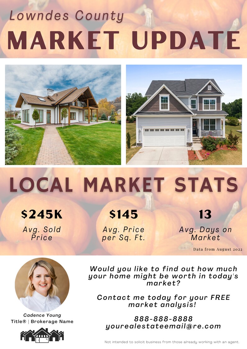 Fall Themed Market Update Letter Fall Marketing Mailer for Real Estate ...