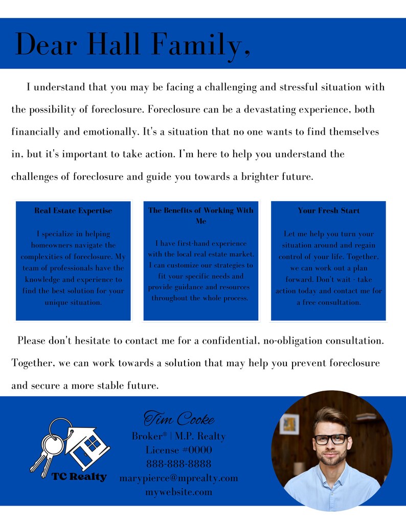 Editable Foreclosure Letter Template for Real Estate Agents | Canva ...