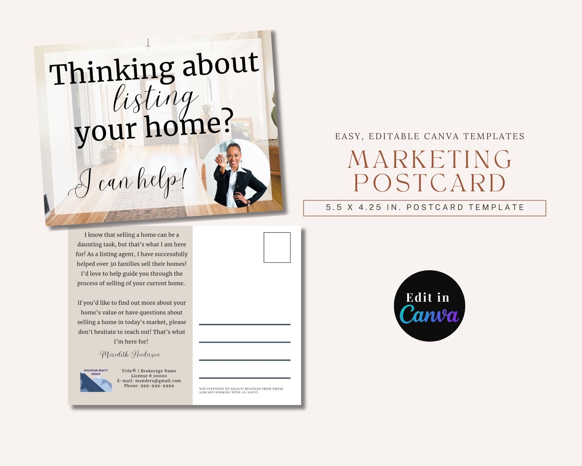 Real Estate Marketing Postcard Template Seller Leads Postcard Canva ...