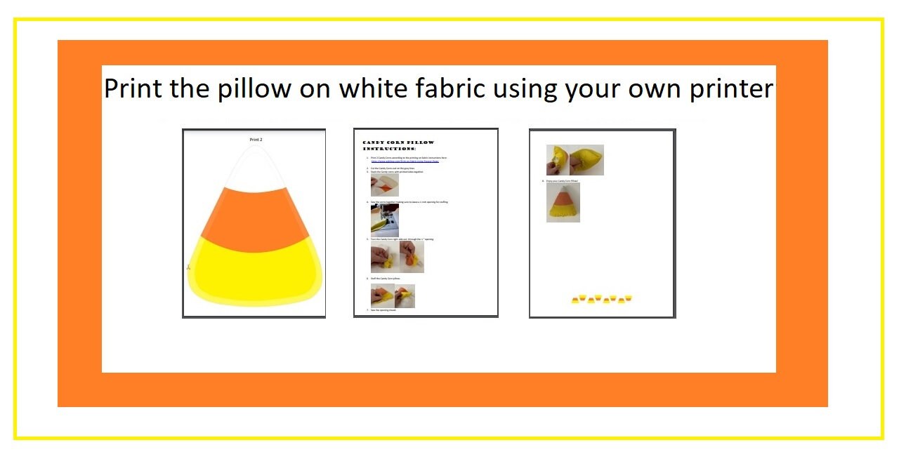 Candy Corn Pillow PDF Pattern for Printing on Fabric - Etsy