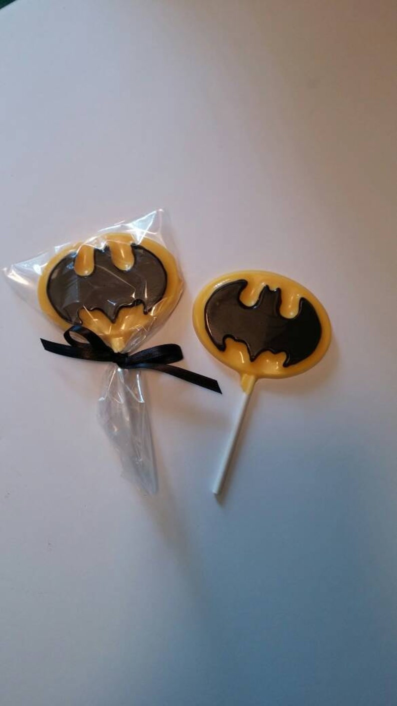 Batman chocolate lollipops | Etsy